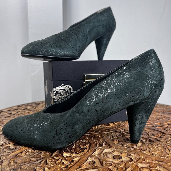 Shoes | Vintage Pancaldi Vianni Couture Green Suede Pumps Size 9 Aa ...